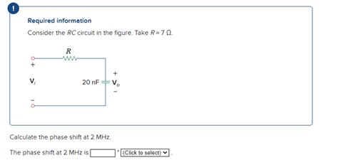 Solved Required Information Consider The RC Circuit In The Chegg