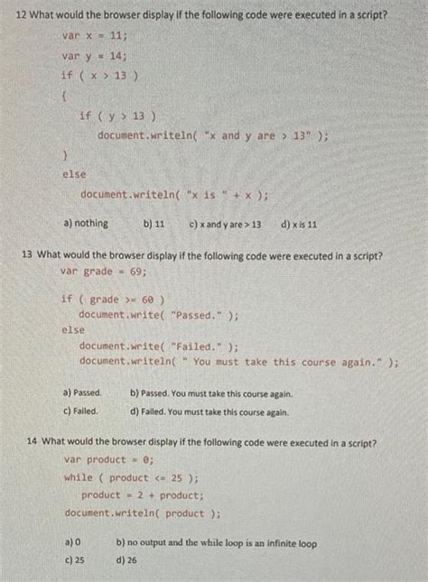 Solved 12 What Would The Browser Display If The Following Chegg Com