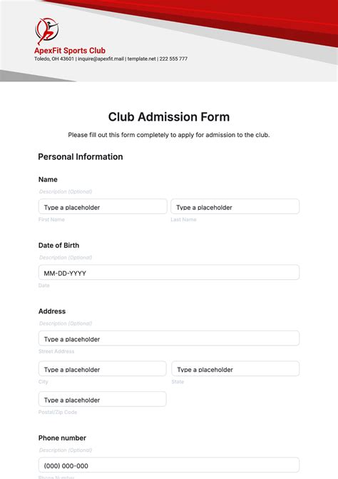 Free Library Admission Form Template To Edit Online