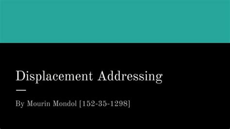 Displacement Addressing Pdf