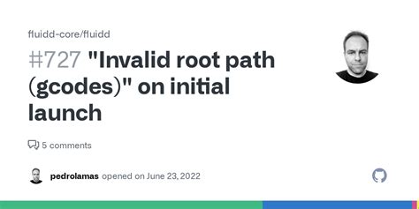 Invalid Root Path Gcodes On Initial Launch · Issue 727 · Fluidd