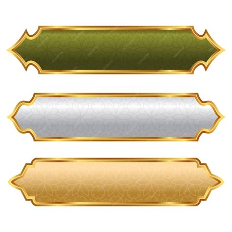 premium vector luxury golden arabic islamic text box title frame