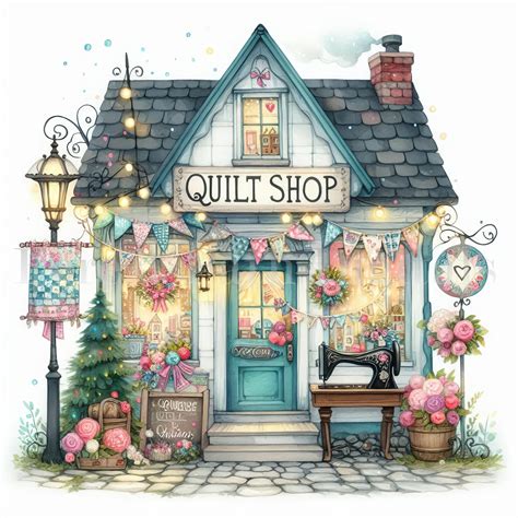 Quilt Shop Clip Art Bundle Digital Download Digital Files Digital