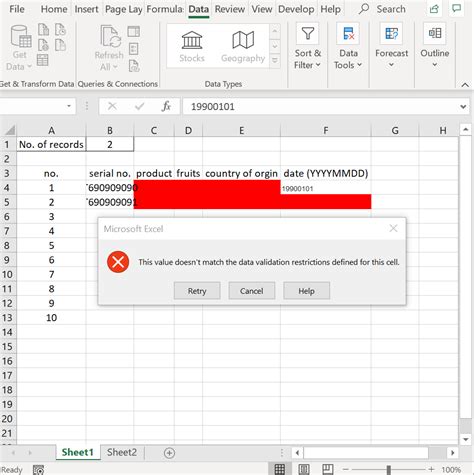 Excel Vba Is It Possible To Have An Error Message That Automatically Pops Up Based On