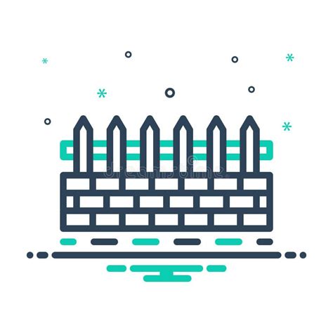 Mix Icon For Boundary Frontier And Barrier Stock Vector Illustration