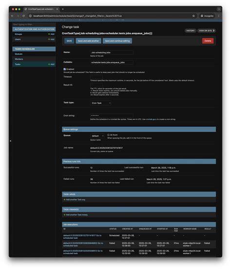Usage Django Tasks Scheduler