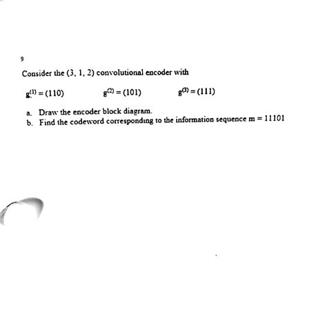 Consider The 3 1 2 Convolutional Encoder With Generator Polynomials