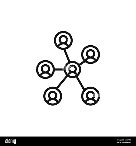 Chart Network Icon Logo Sign Vector Outline In Black And White Color Stock Vector Image And Art