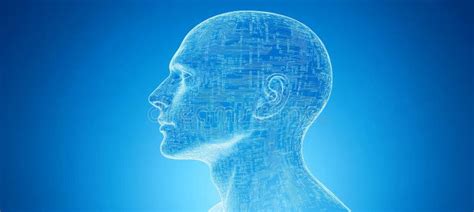 Digital Mind Profile Of Human Head Composed Of Circuit Boards And