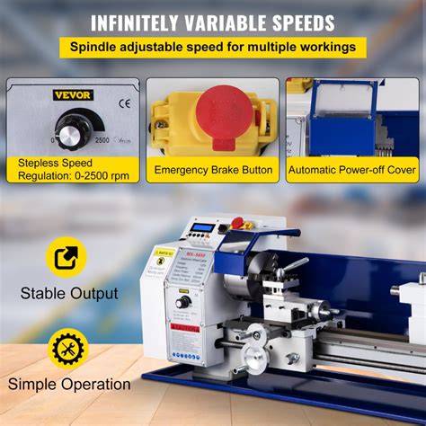 Vevor Mini Metal Lathe Automatic Thread Processing 175kw Direct