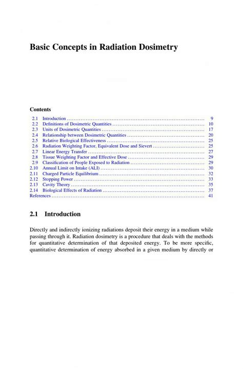 Solution Basic Conceptsin Radiation Dosimetry Studypool