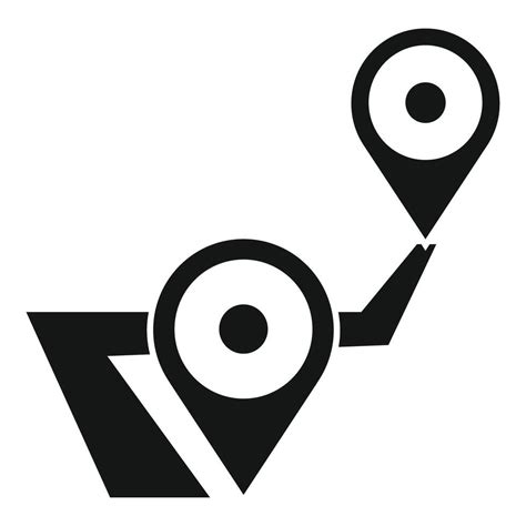 Gps Navigation System Showing Route With Two Pins And Road Vector Art At Vecteezy