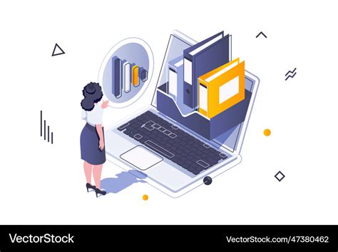 Business Marketing Concept In 3d Isometric Design Vector Image