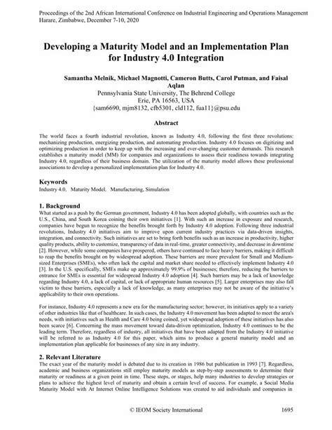 Pdf Developing A Maturity Model And An Implementation Plan For