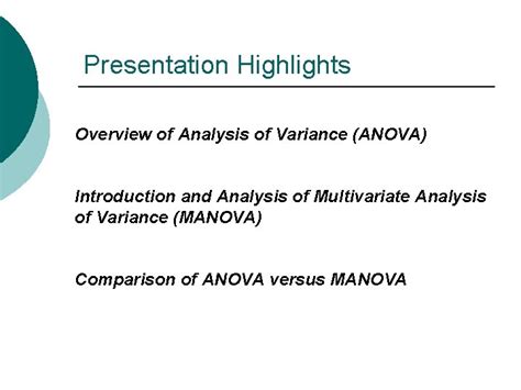 Analysis Of Variance Multivariate Analysis Of Variance Presentation