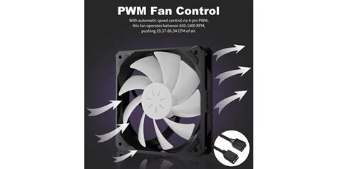 5 Pc 120mm Hydraulic Pwm Cpu Rgb Fan