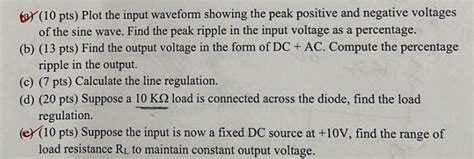 Solved 2 60 Points For The Shunt Regulator Circuit Below