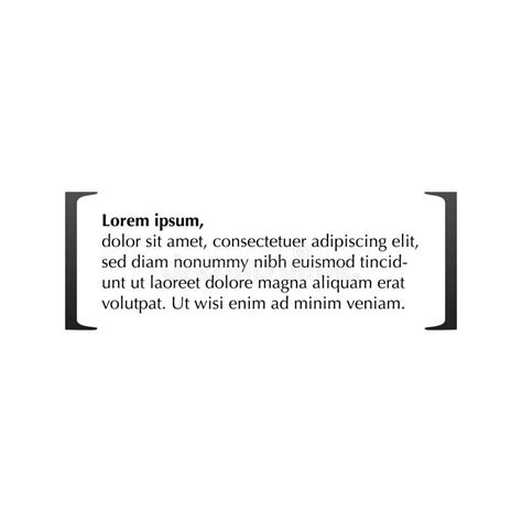 abstract vector illustration speech shape quote in text brackets