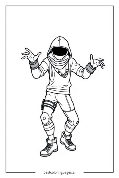 Fortnite Dance Emote Coloring Page Free Printable Bestcoloringpages Ai