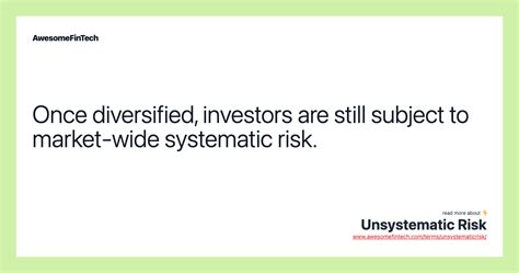Unsystematic Risk Awesomefintech Blog