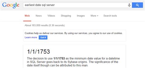 So I Was Looking Up The Minimum Date Value For Sql Server My Mind Is