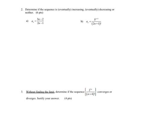 Solved 2 Determine If The Sequence Is Eventually