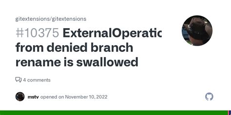 Externaloperationexception From Denied Branch Rename Is Swallowed · Issue 10375 · Gitextensions