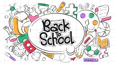 학교 인사말 클립 아트 템플릿 디자인으로 돌아 가기 다채로운 교육적인 학교 텍스트 클립 아트에 오신 것을 환영합니다 가방에 대한 스톡 벡터 아트 및 기타 이미지 Istock