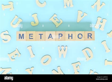 Metaphor Figure Of Speech Concept In English Grammar Class Lesson Wooden Blocks Typography Flat