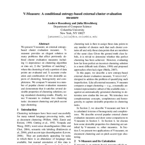 V Measure A Conditional Entropy Based External Cluster Evaluation Measure Acl Anthology