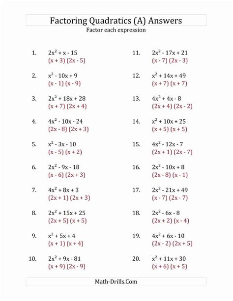Factoring Linear Expressions Worksheet Awesome Factoring Quadratic