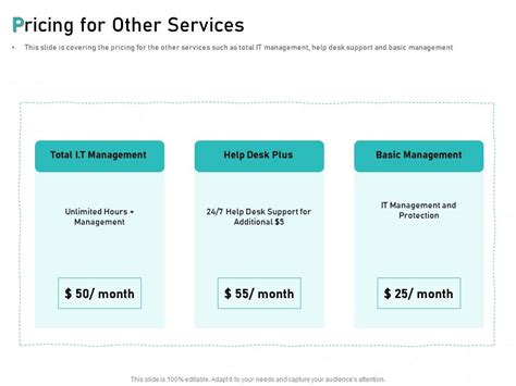 Tech Support Services Cost And Pricing Pricing For Other Services Ppt Power