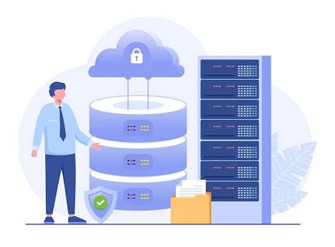 Premium Vector Data Server Concept Storage Technology Cloud System