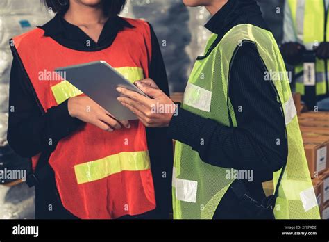 Female Warehouse Worker Working At The Storehouse Logistics Supply Chain And Warehouse