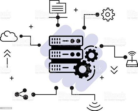 사용자 정의 서버 개념 데이터 센터 기계 구성 벡터 글리프 아이콘 디자인 클라우드 컴퓨팅 및 인터넷 호스팅 서비스 기호 랙
