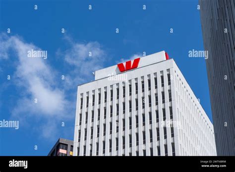 Westpac Bank Logo On The Building In Wellington New Zealand Stock