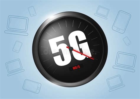 Wireless Network Speed Concept Speedometer 5g Evolution Realistic