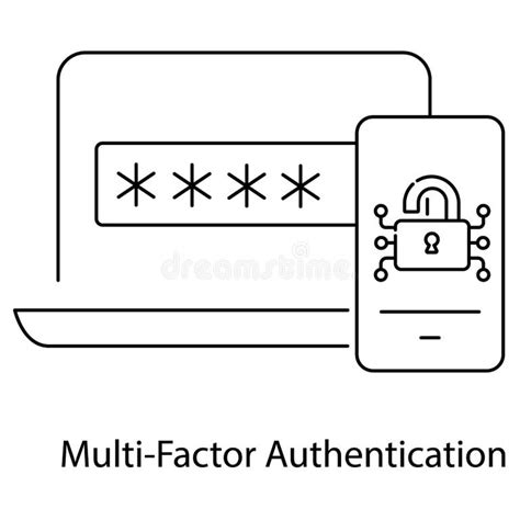 Multi Factor Authentication Icon Vector Design Stock Vector