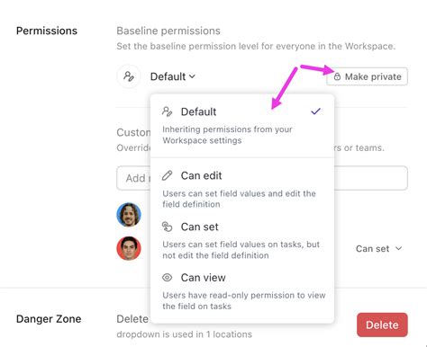 custom field permissions clickup help