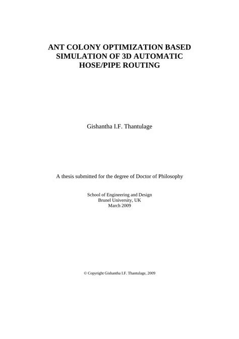 Pdf Ant Colony Optimization Based Burabrunelacuk · Fields Of