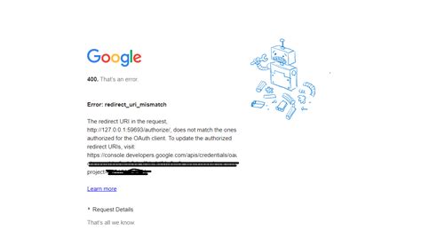 C Google GoogleWebAuthorizationBroker Showing Error Redirect Uri