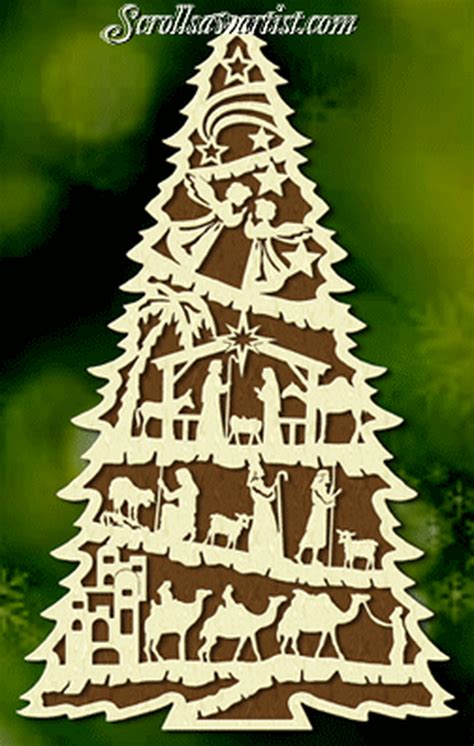 Large Nativity Tree Scroll Saw Artist Scroll Saw Patterns Free Scroll Saw Patterns Scroll Saw