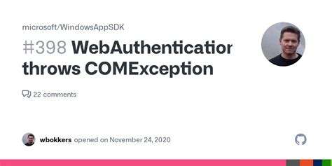Webauthenticationbrokerauthenticateasync Throws Comexception · Issue