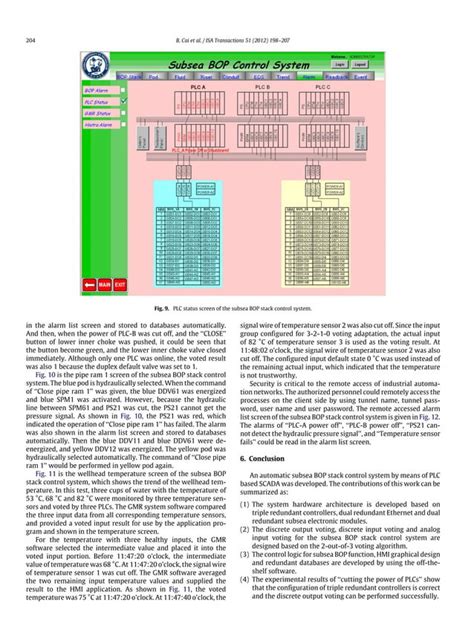 Development Of An Automatic Subsea Blowout Preventer Stack Control System Using Plc Based Scada