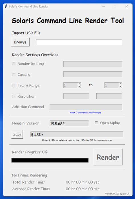 solaris command line render tool kyle lin