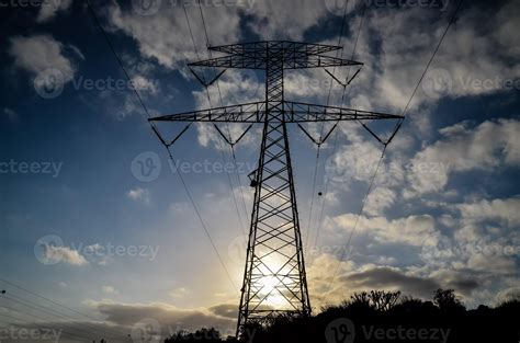 Electric Power Pylon 22216638 Stock Photo At Vecteezy