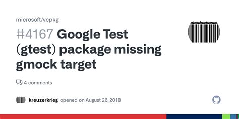 Google Test Gtest Package Missing Gmock Target Issue Microsoft Vcpkg GitHub