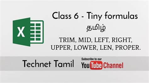 தமிழ் Excel Mid Len Upper Lower Trim Left Right Proper Formulas Technet