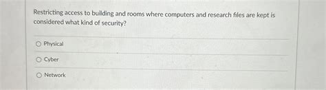 Solved Restricting Access To Building And Rooms Where