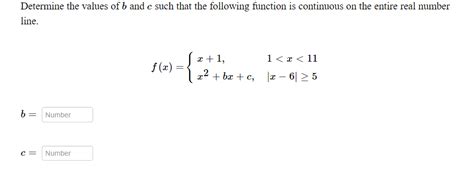 solved determine the values of b and c such that the